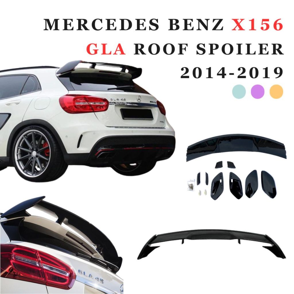 Mercedes Benz GLA Class X156 GLA45 AMG Style Roof Spoiler - Gloss Black ...