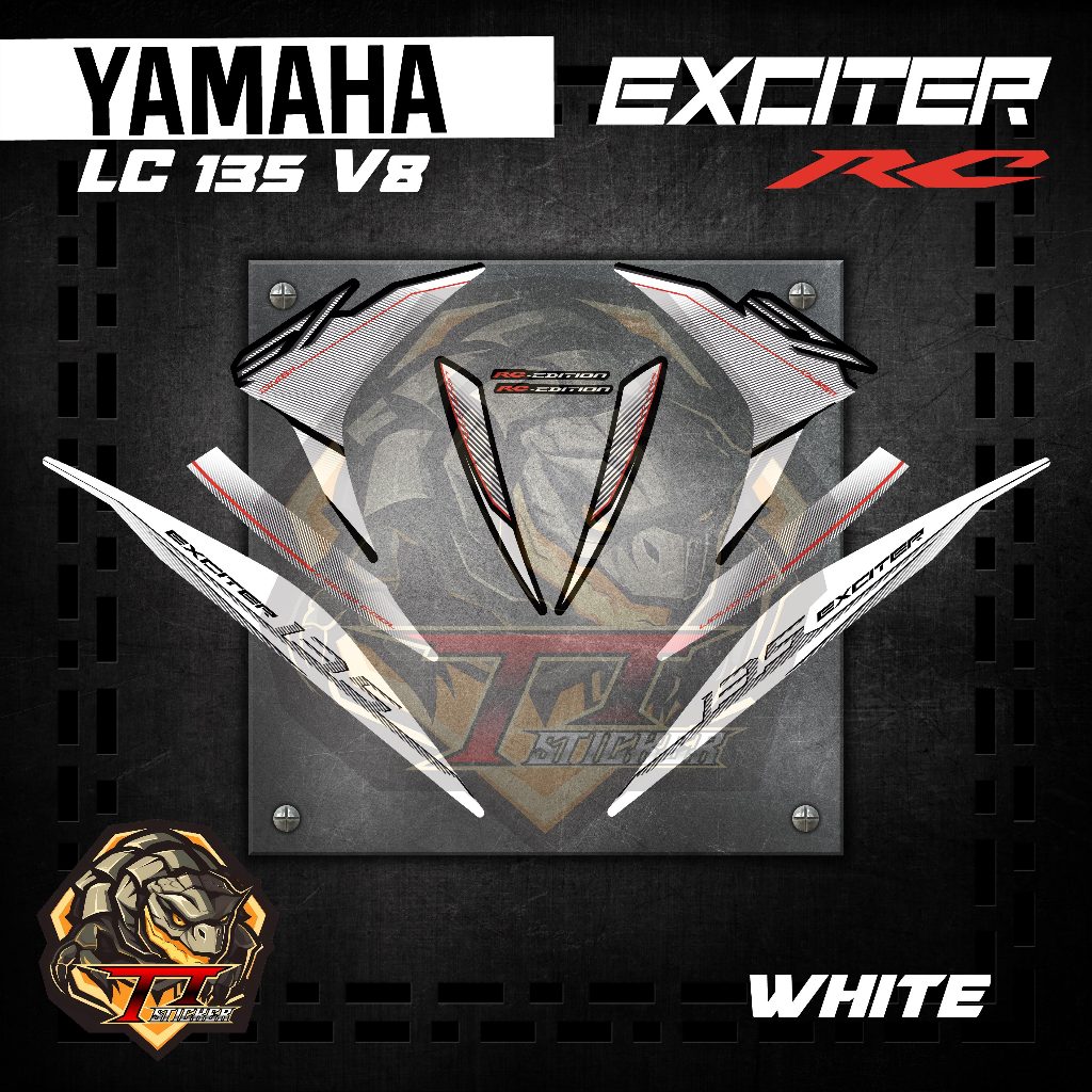 STICKER STRIPE MOTOR YAMAHA LC135 V8 FI EXCITER RC BODY STICKER RC LINE ...
