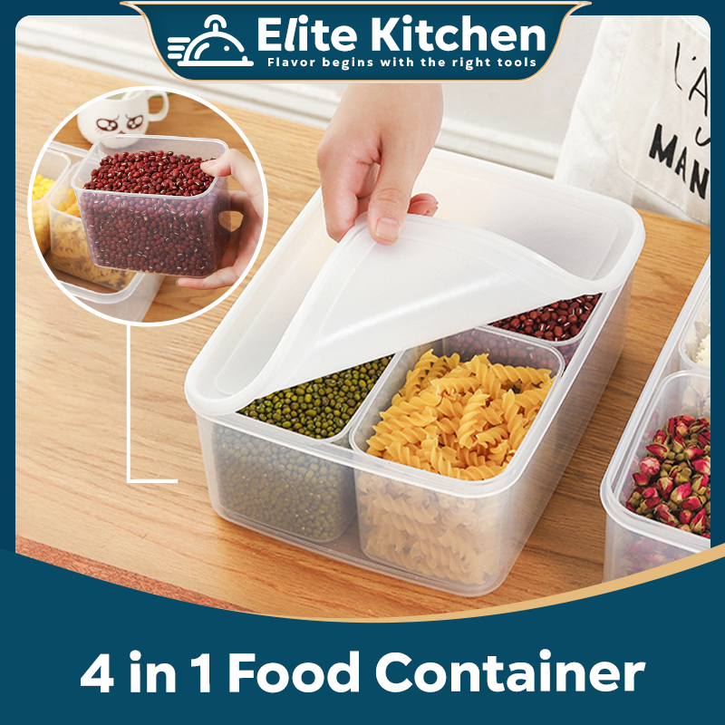 Elite Kitchen - 4 In 1 Refrigerator Food Storage Container Box Freezer ...