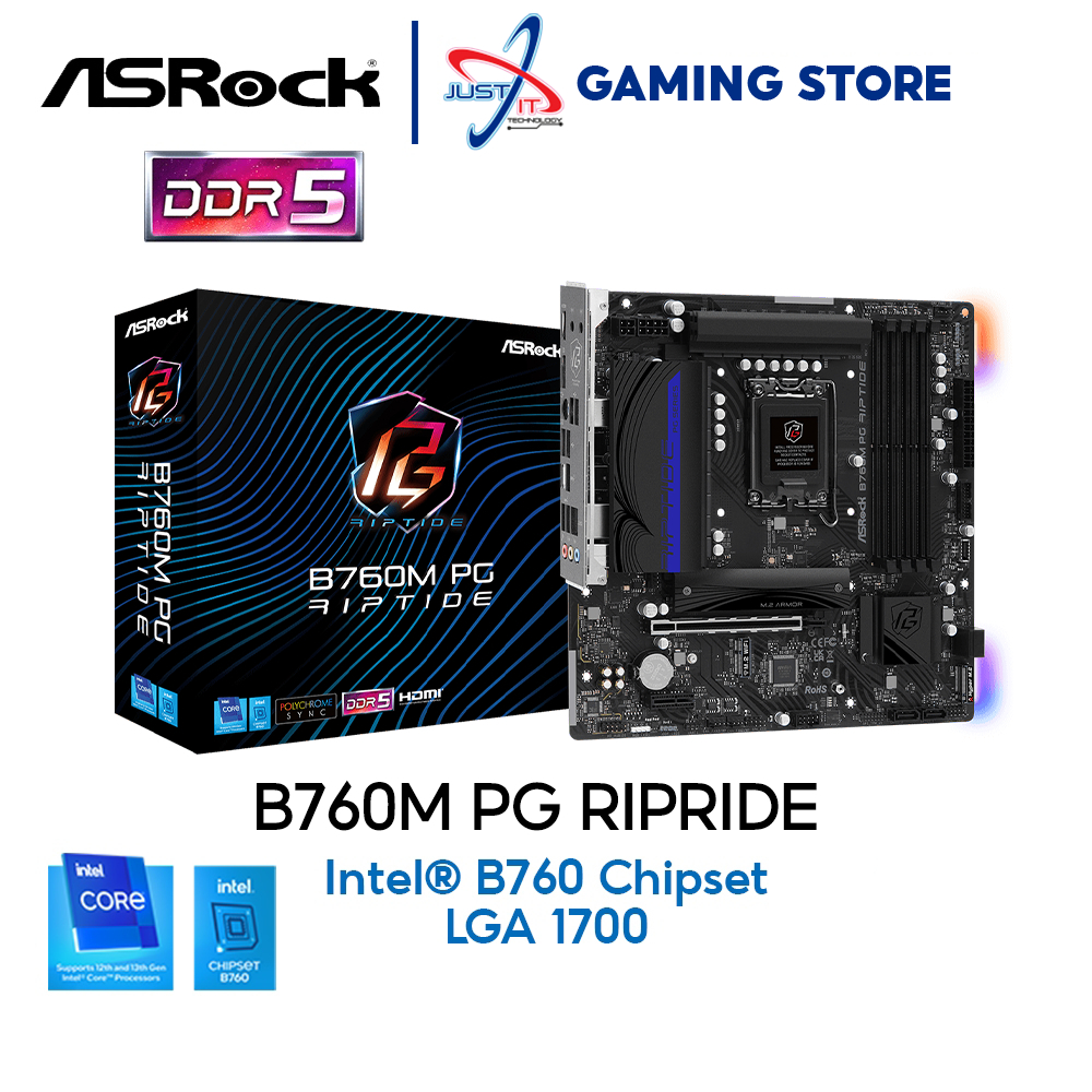 ASROCK B760M PG RIPTIDE DDR5 / D5 LGA1700 GAMING MOTHERBOARD | Shopee ...