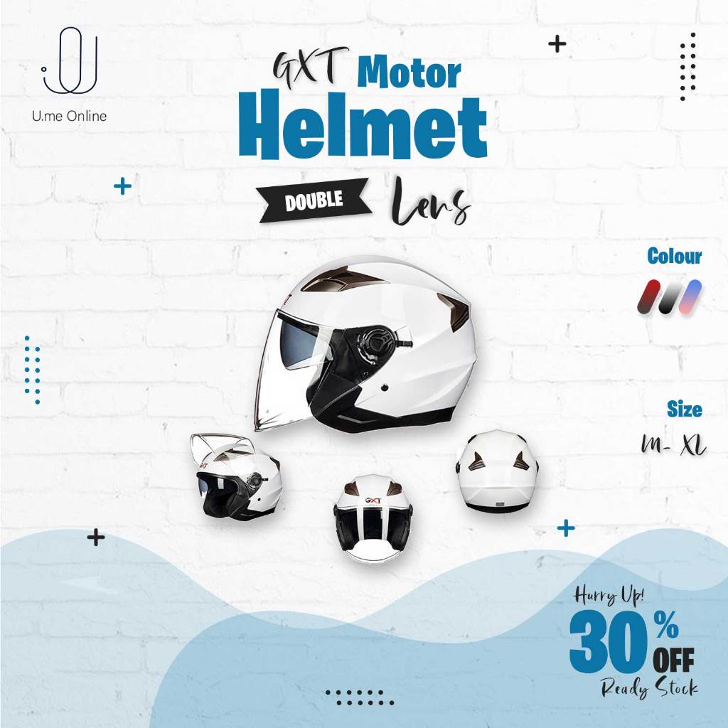 GXT Helmet Motor Motorcycle Helmet Double Lens Motosikal Bike helmet ...