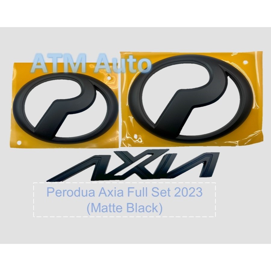Perodua Axia (2023) Logo Emblem Front Rear Matte Black & Gloss Black ...