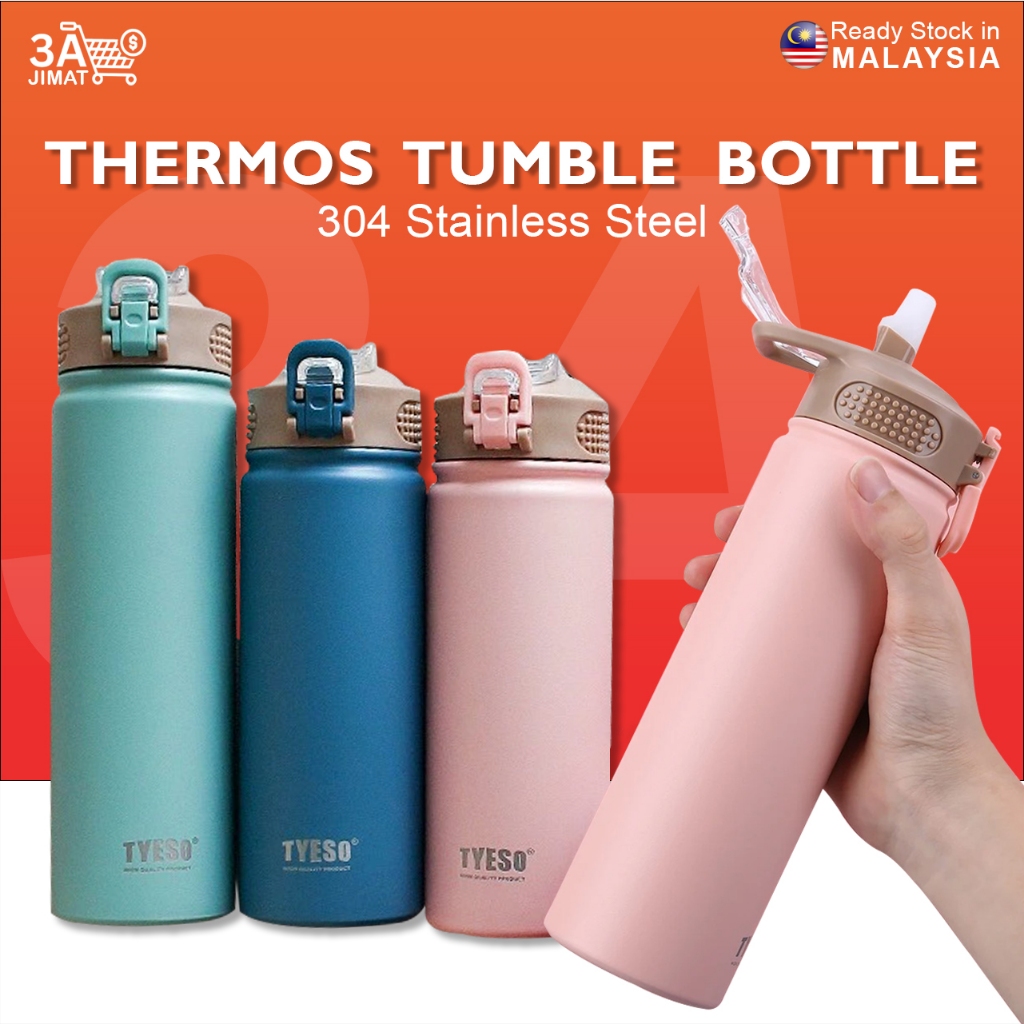 Tyeso 304 Stainless Steel Thermos Tumbler Bottle With Straw Mug Cup Water Bottle Keep Cold and ...