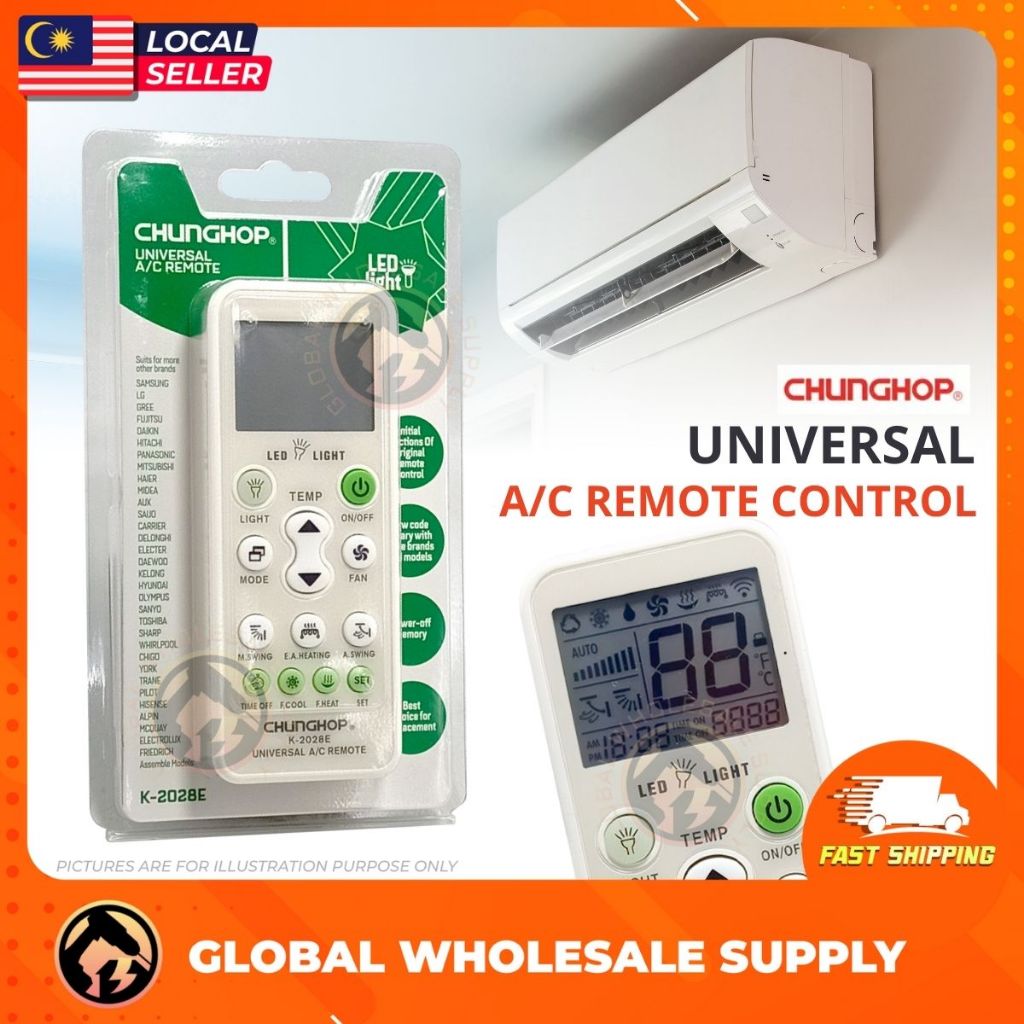 CHUNGHOP UNIVERSAL Remote Aircond A/C Remote Control With Torchlight ...