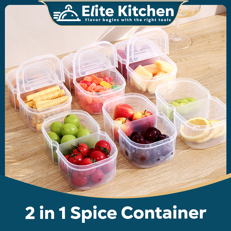 Elite Kitchen - Double Grid Stackable Food Storage Sealed Container Box ...