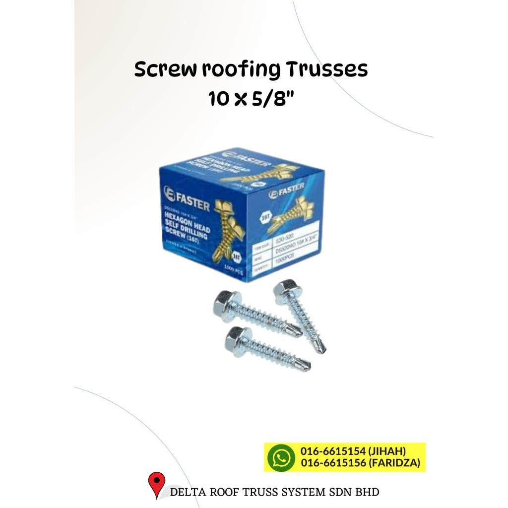 E-faster 24T DS516HO 10# X 5/8" (1,000pcs/box) | Self Drilling Screws ...