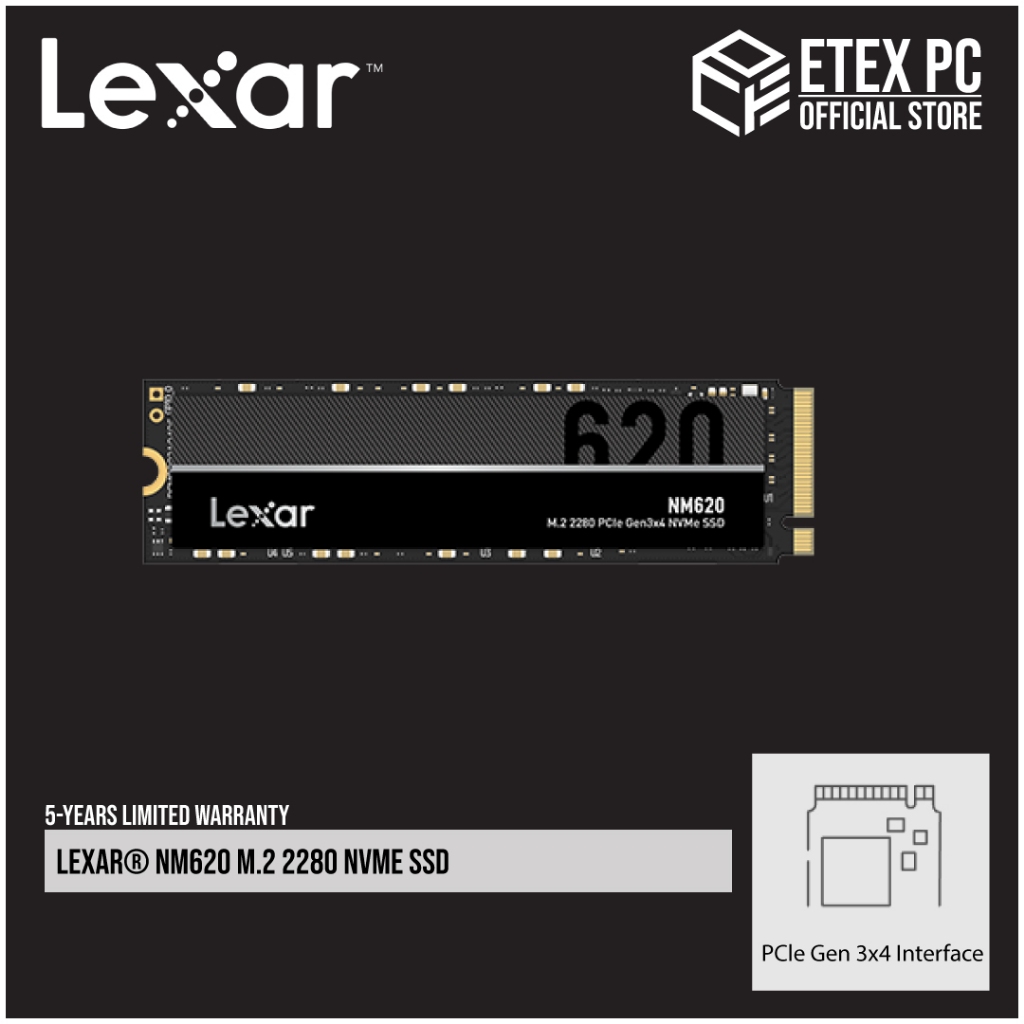 Lexar NM620 256GB / 512GB / 1TB M.2 NVME 2280 PCIE GEN3X4 Solid State ...