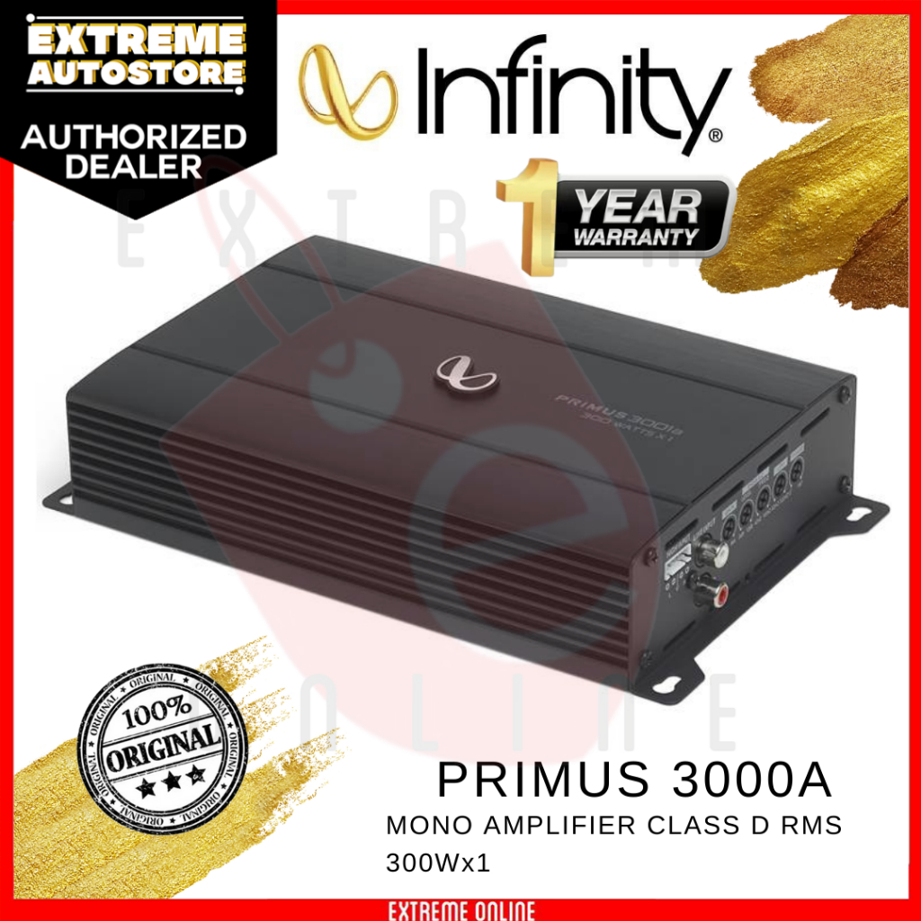 Infinity Primus 3000A Mono subwoofer amplifier — 300 watts RMS x 1 at 2 ...