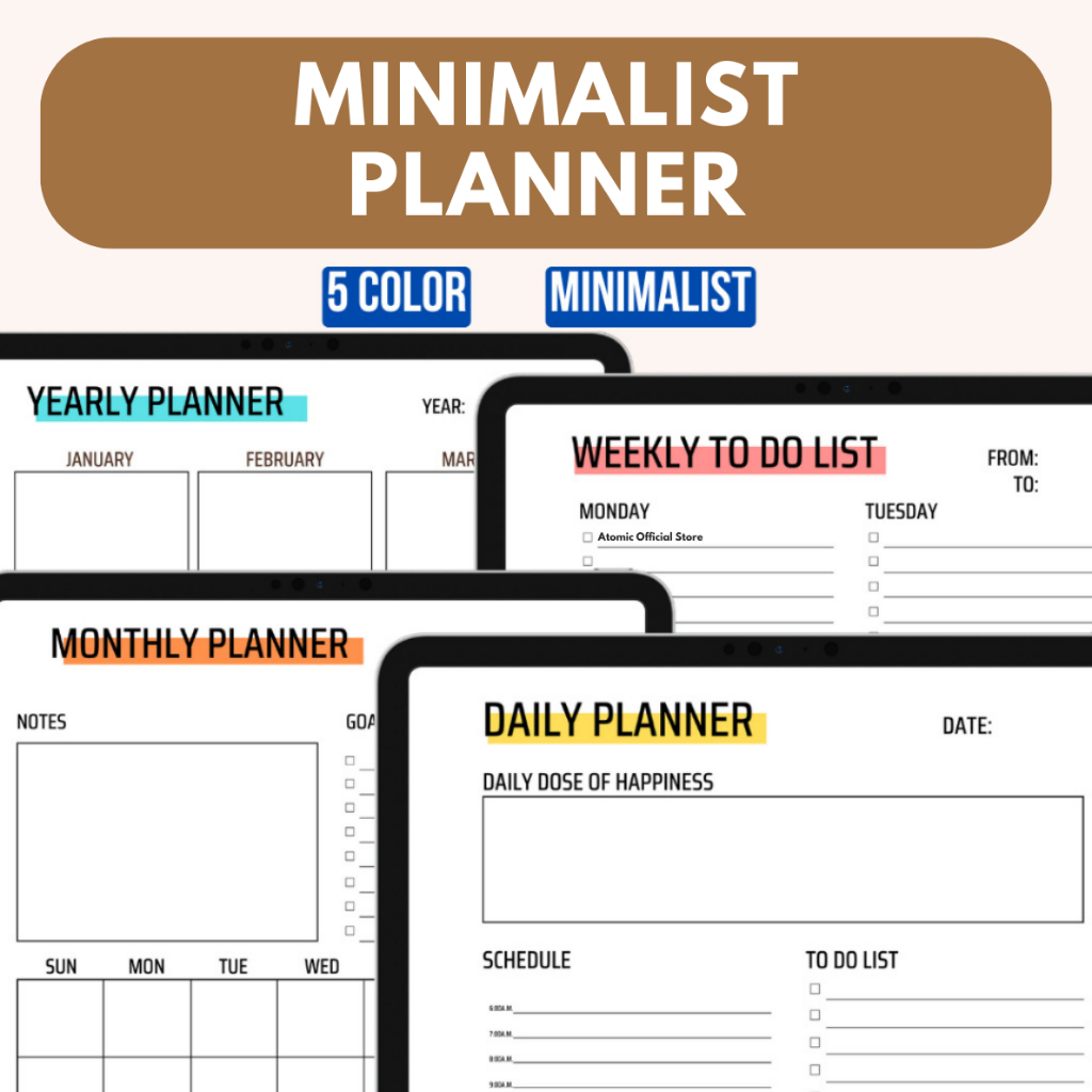 🔥INSTANT🔥 Daily Weekly Monthly Yearly Planner Template Digital ...