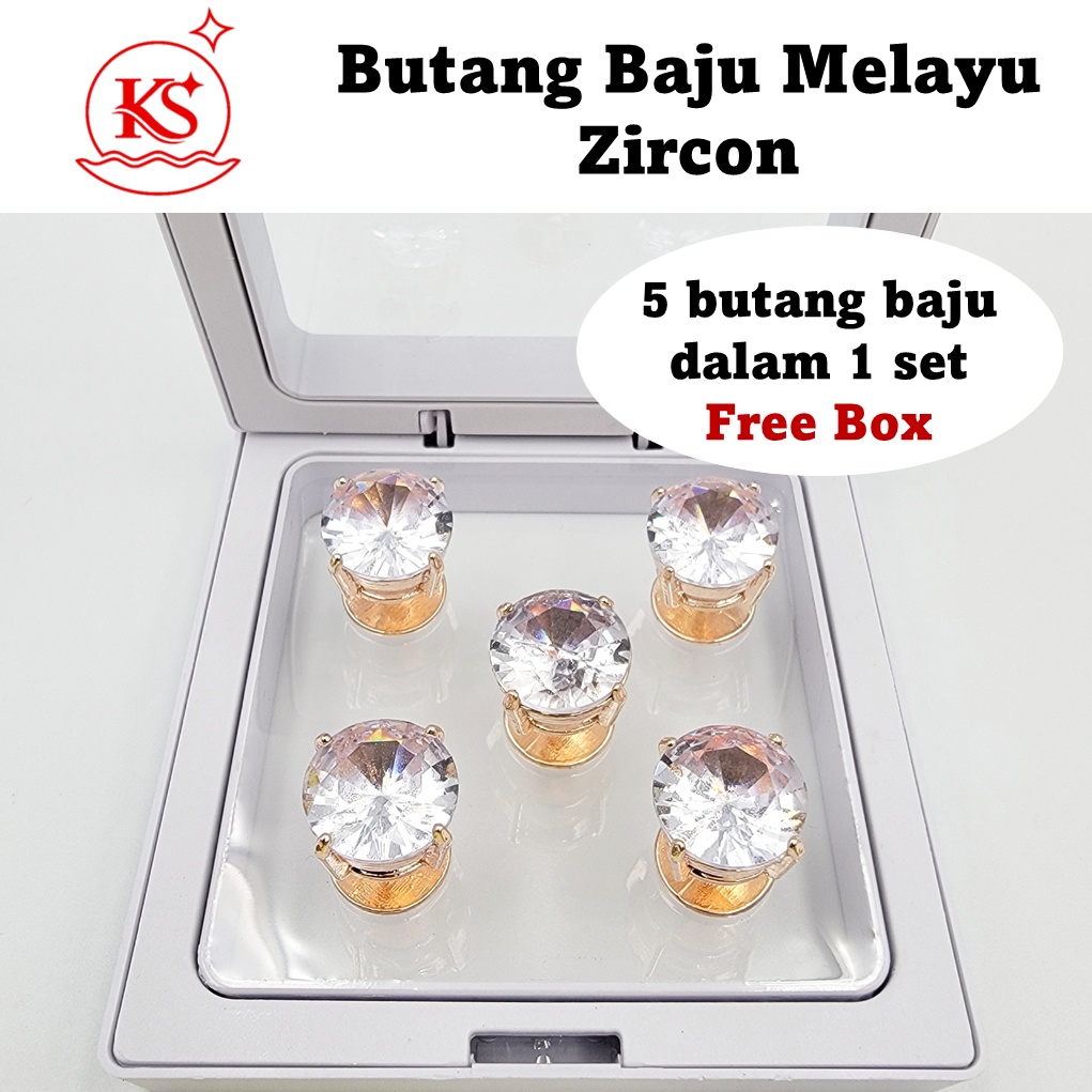 Butang Baju Melayu Zircon 12mm 10mm 8mm Bulat Empat Segi Sabah ...