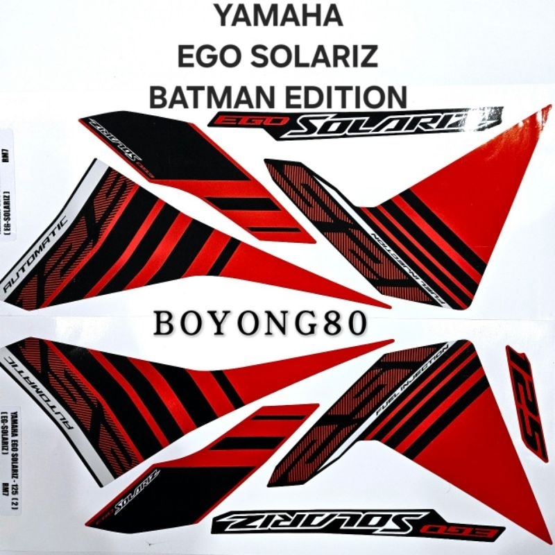 YAMAHA EGO SOLARIZ CUSTOM BATMAN BODY STICKER ( 2 ) SPECIAL EDITION ...
