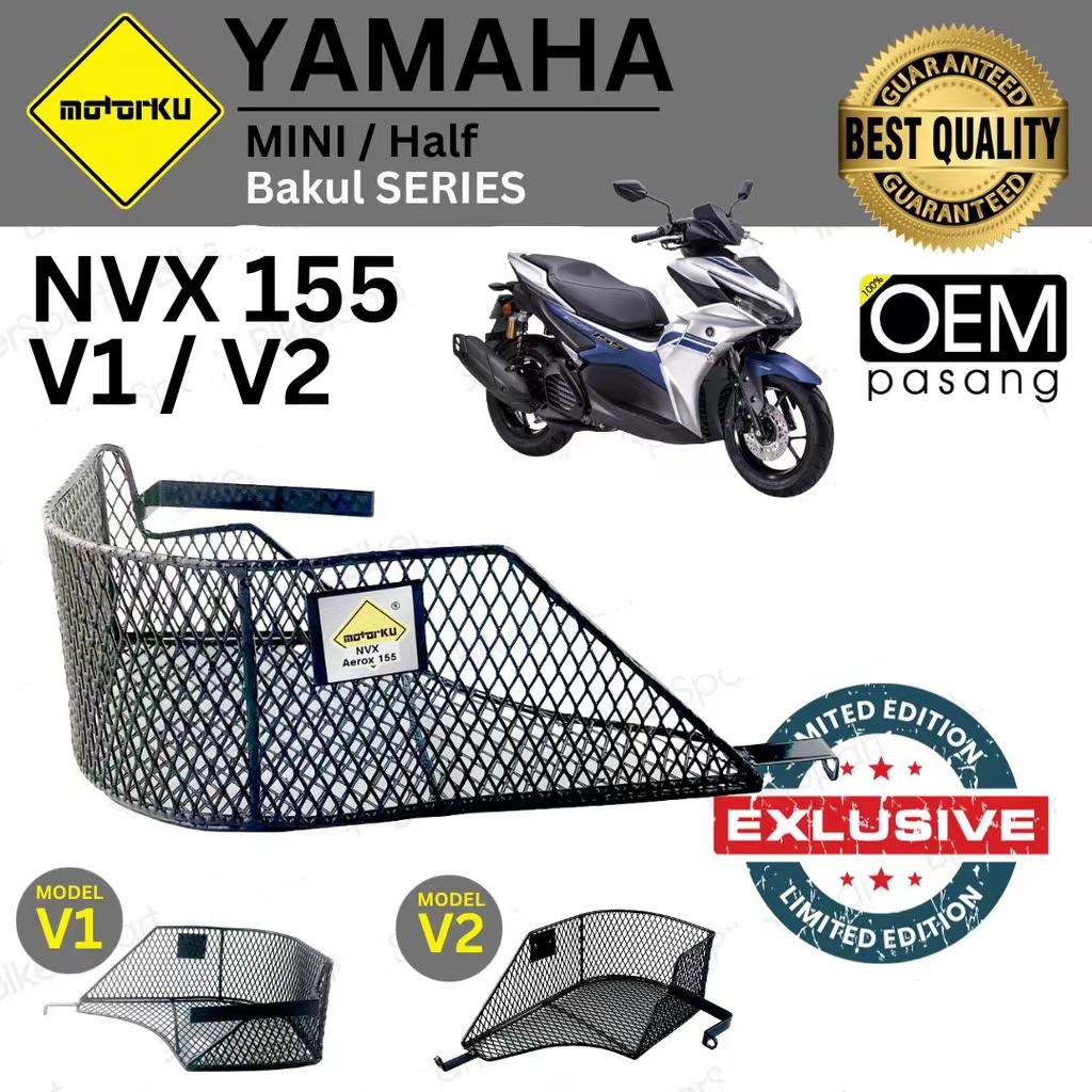YAMAHA NVX AEROX 155 V1 & NVX V2 Bakul Sisi Tepi Jaring Besi Kecil Mini ...