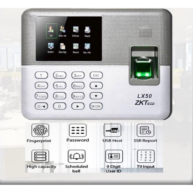 ZKTeco Fingerprint Attendance Machine Thumbprint Time Attendance Time ...