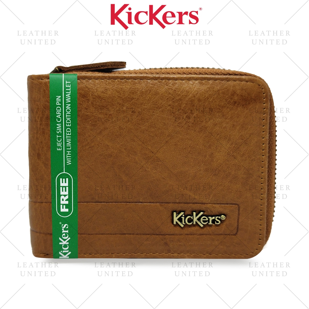 Kickers Genuine Top Grain Cow Leather Short Zipper Wallet #KDXE-Z-53254 ...