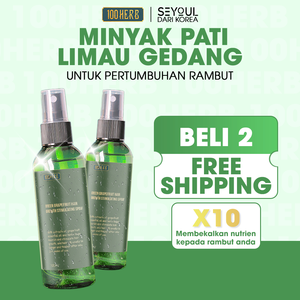 Grapefruit spay 100HERB essential oil hair tonic growth, anti hair loss ...