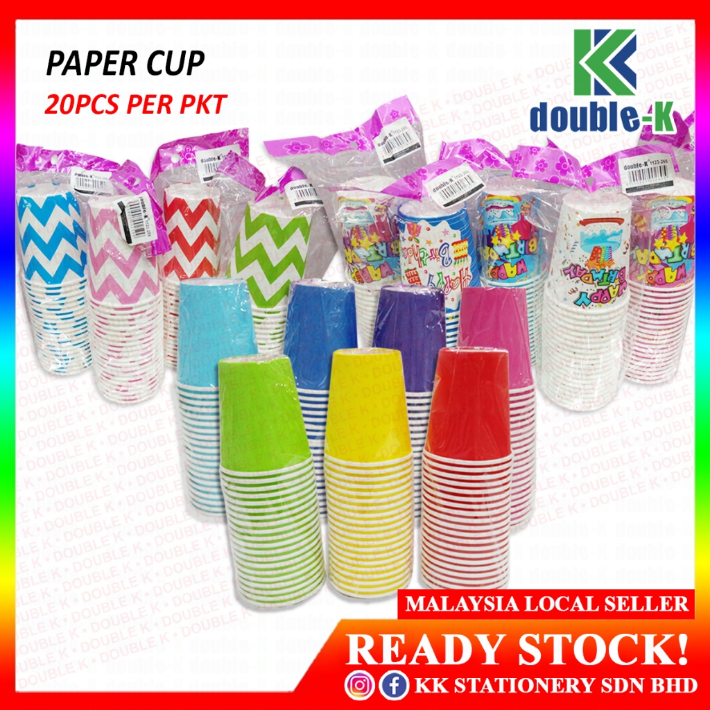 DOUBLE-K Disposable Colour Paper Cup 8oz 20's KK-464(colour), KK-719 ...
