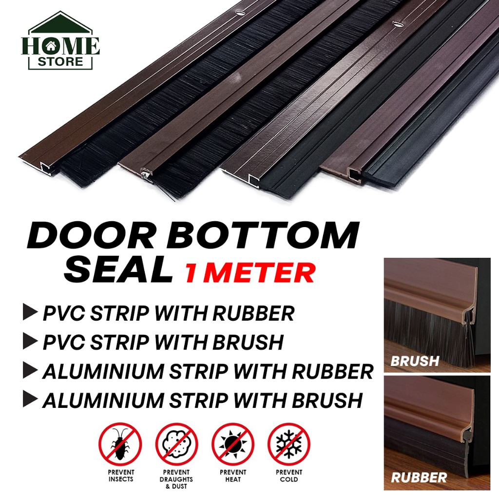 Home Store Door Bottom Seal Kedap Bawah Pintu PVC/Aluminium dengan ...
