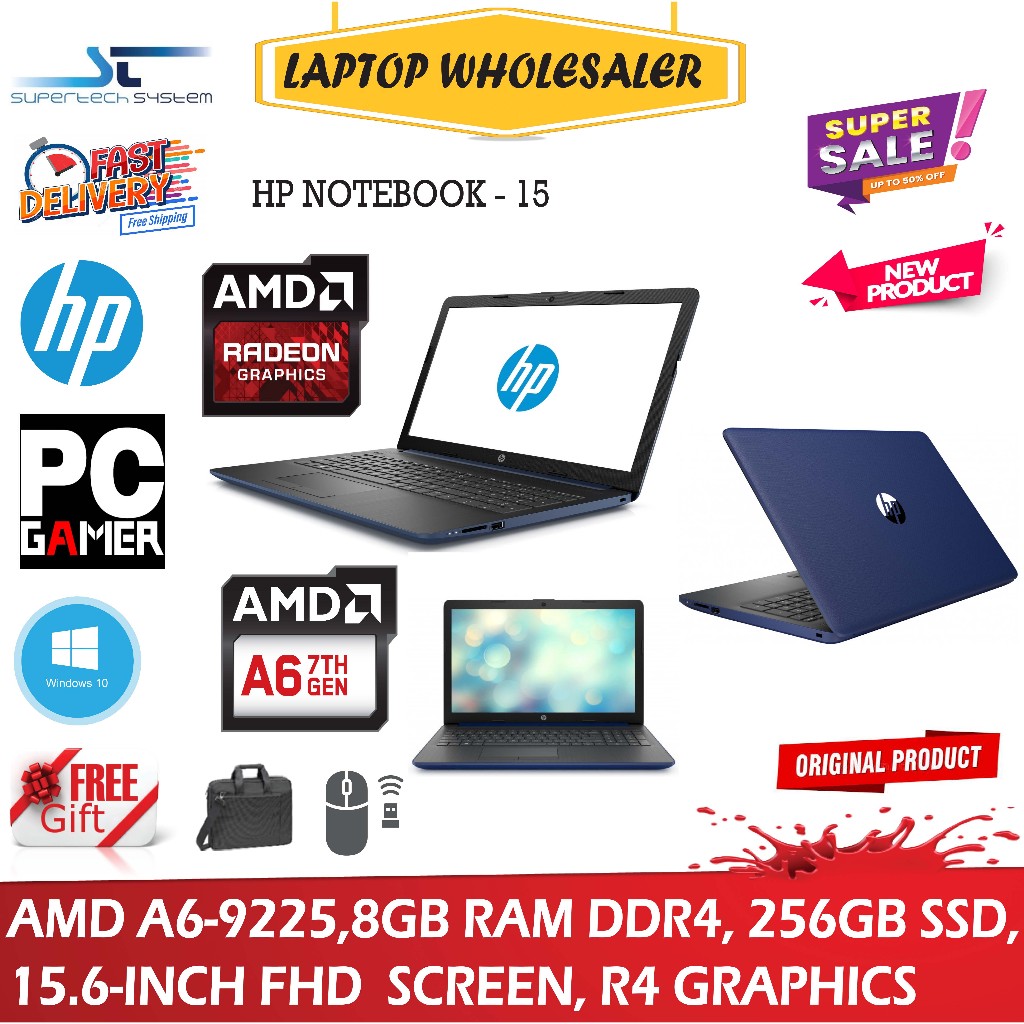 HP PAVILION 15 (A.M.D A6-9225, 7TH GENERATION, 16GB RAM DDR4, 1TB SSD ...