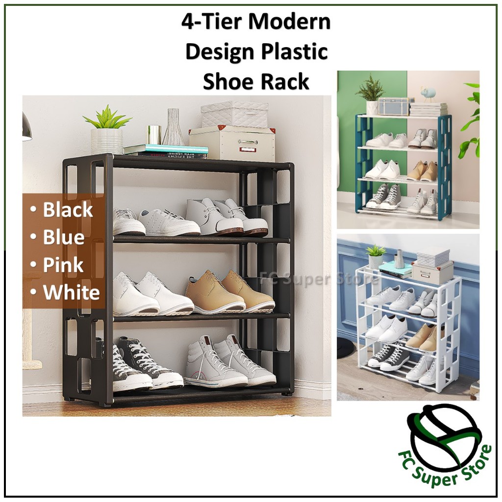 FCSS - Shoe Rack 4 Tier / Rak Kasut / Shoes Storage Rack / Plastic ...