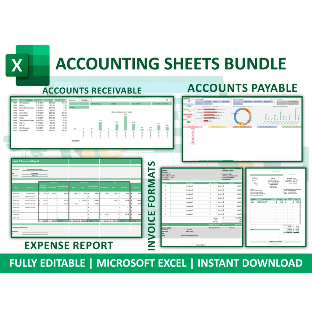 [EXCEL TEMPLATE] ACCOUNTING SHEETS BUNDLE FOR SMALL BUSINESS | Shopee Malaysia