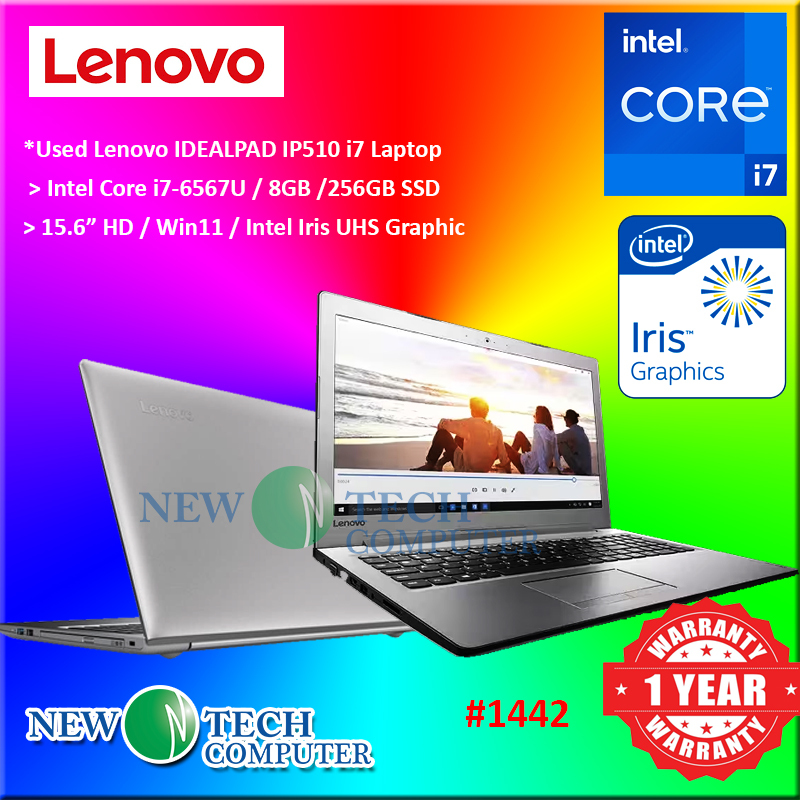 #1442 *Used Lenovo IP510 Intel Core i7-6567U 8GB 256GB SSD Intel Iris ...