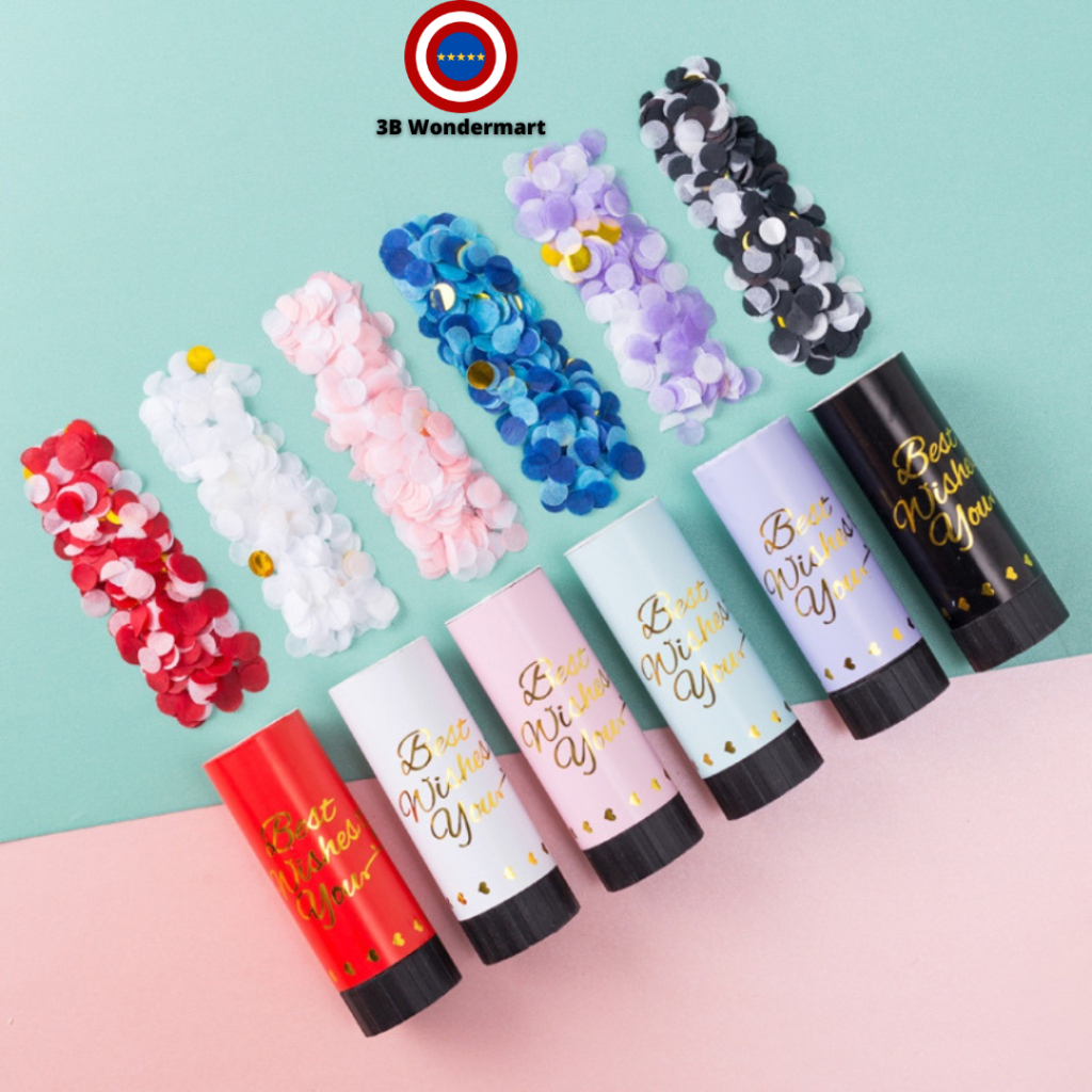 11cm Mini Hand Twisted Party Popper Pop Paper Confetti Birthday Wedding ...