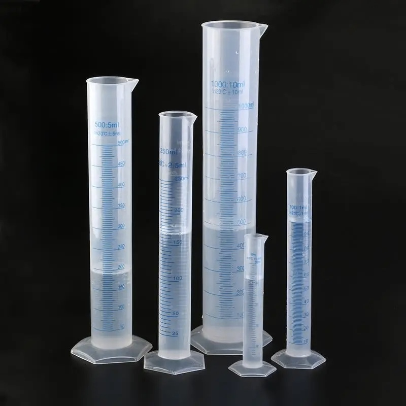 10/25/50/100/250ml Cylinder Graduated Measuring Tube | Plastic Lab Measuring Cylinder Cup for ...