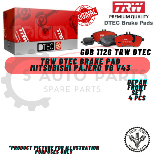 MITSUBISHI PAJERO V6 V43 (depan FRONT) TRW DTEC DISC BRAKE PAD (1SET ...