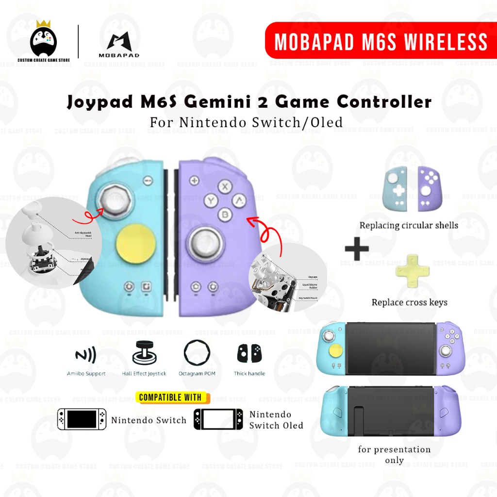 MOBAPAD M6S Wireless Gamepad Joycon Joy con for Nintendo Switch NS ...