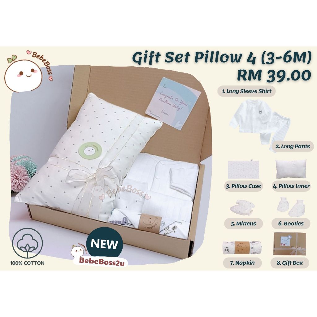 BebeBoss2u Baby Gift Set (6 Pieces) 100% Cotton / Hamper Bayi Set ...