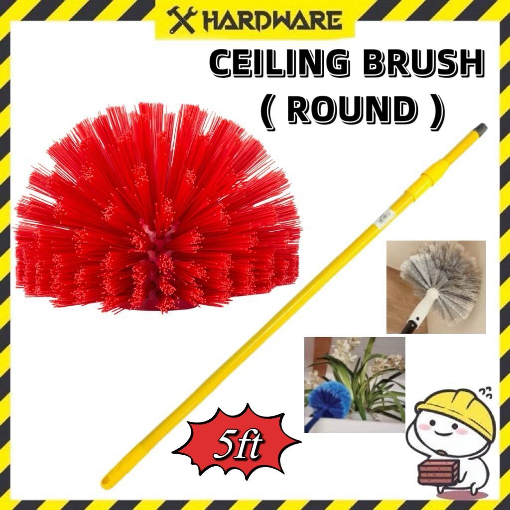 CEILING BRUSH (ROUND) EXTENSION POLE 5FT/Round Spider Web Brush Penyapu ...