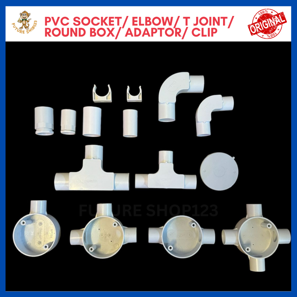 20MM 3/4"/25MM 1" PVC SOCKET/ ELBOW/ T JOINT/ ROUND BOX/ ADAPTOR/ CLIP ...