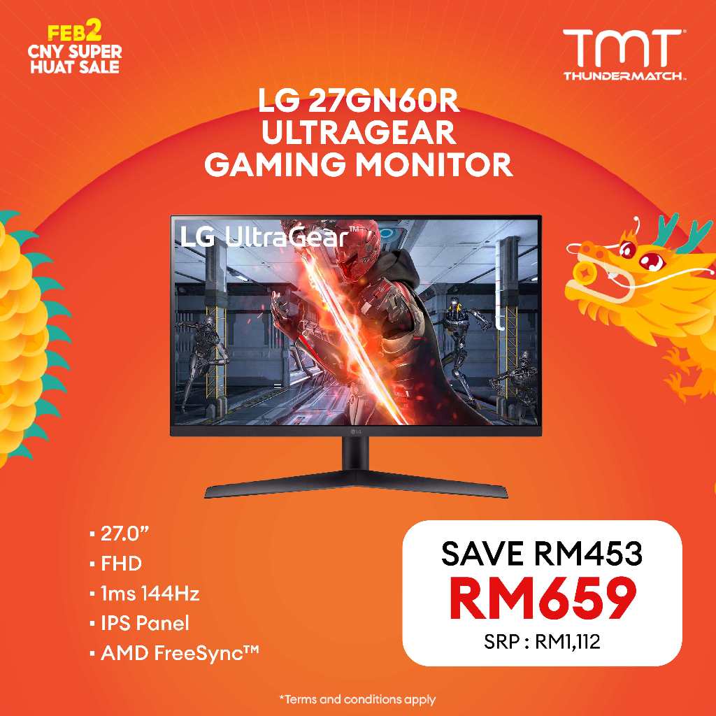 LG 27GN60R UltraGear Gaming Monitor | 27" / 1ms / 144Hz / FHD | IPS ...