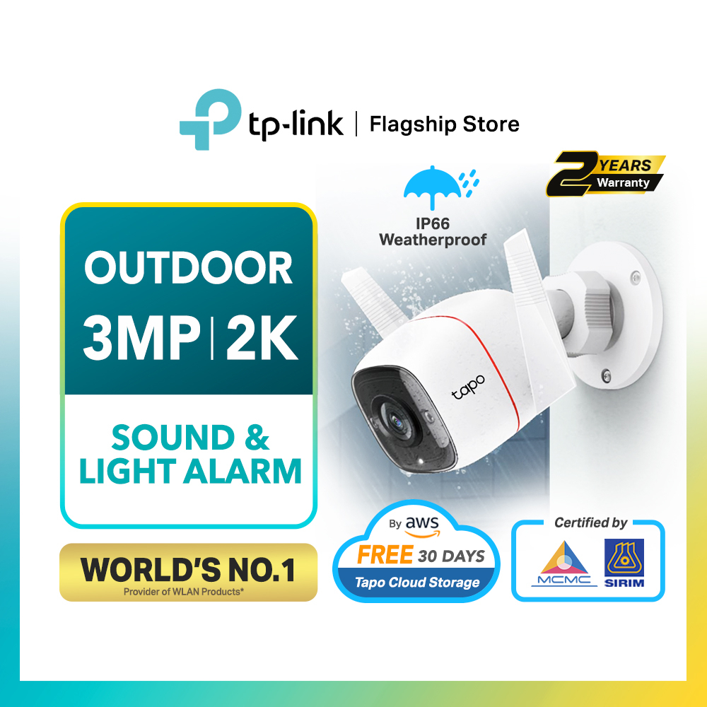 TP-Link Outdoor 2K CCTV/3MP SUPER HD with Amazon Safety CLOUD/Sirim ...