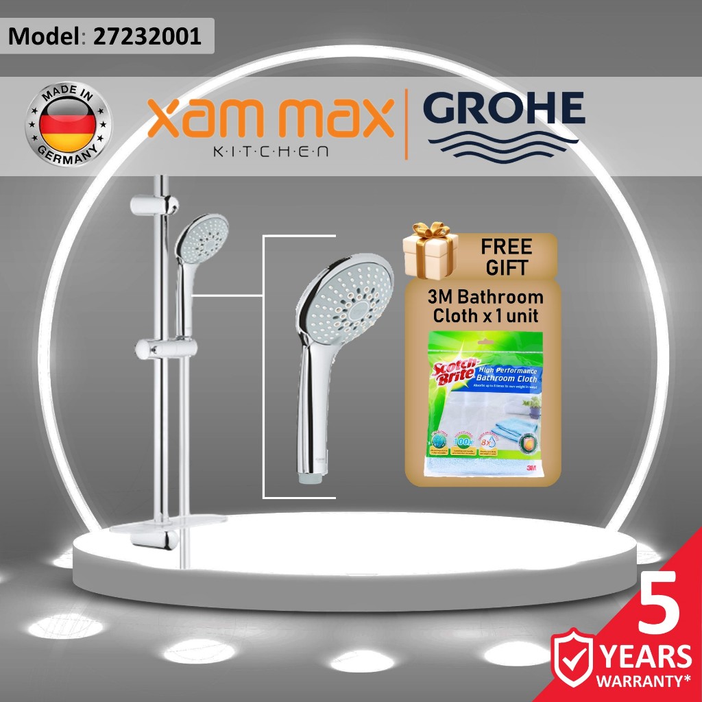 Grohe Hand Shower Set With Rail 27232001 Euphoria 110 Champagne ...