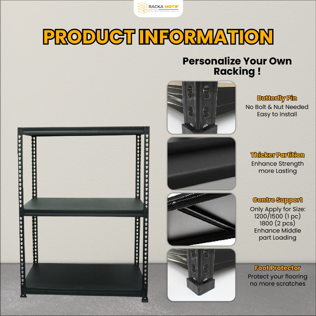 Rack A Motive Boltless Rack Texture Black Level 3 Boltless Rack Storage ...