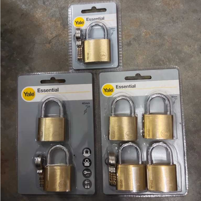 Yale Essential Series Indoor Brass Standard Shackle Padlock - YE1/40/ ...