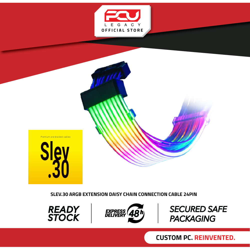 SLEV.30 ARGB EXTENSION DAISY CHAIN CONNECTION CABLE 24PIN -BLACK/WHITE ...