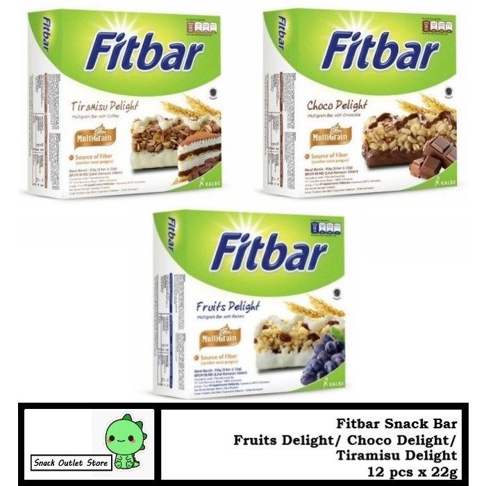 [Ready Stock] (Halal) Fitbar Snack Bar Fruits Delight/ Choco Delight ...