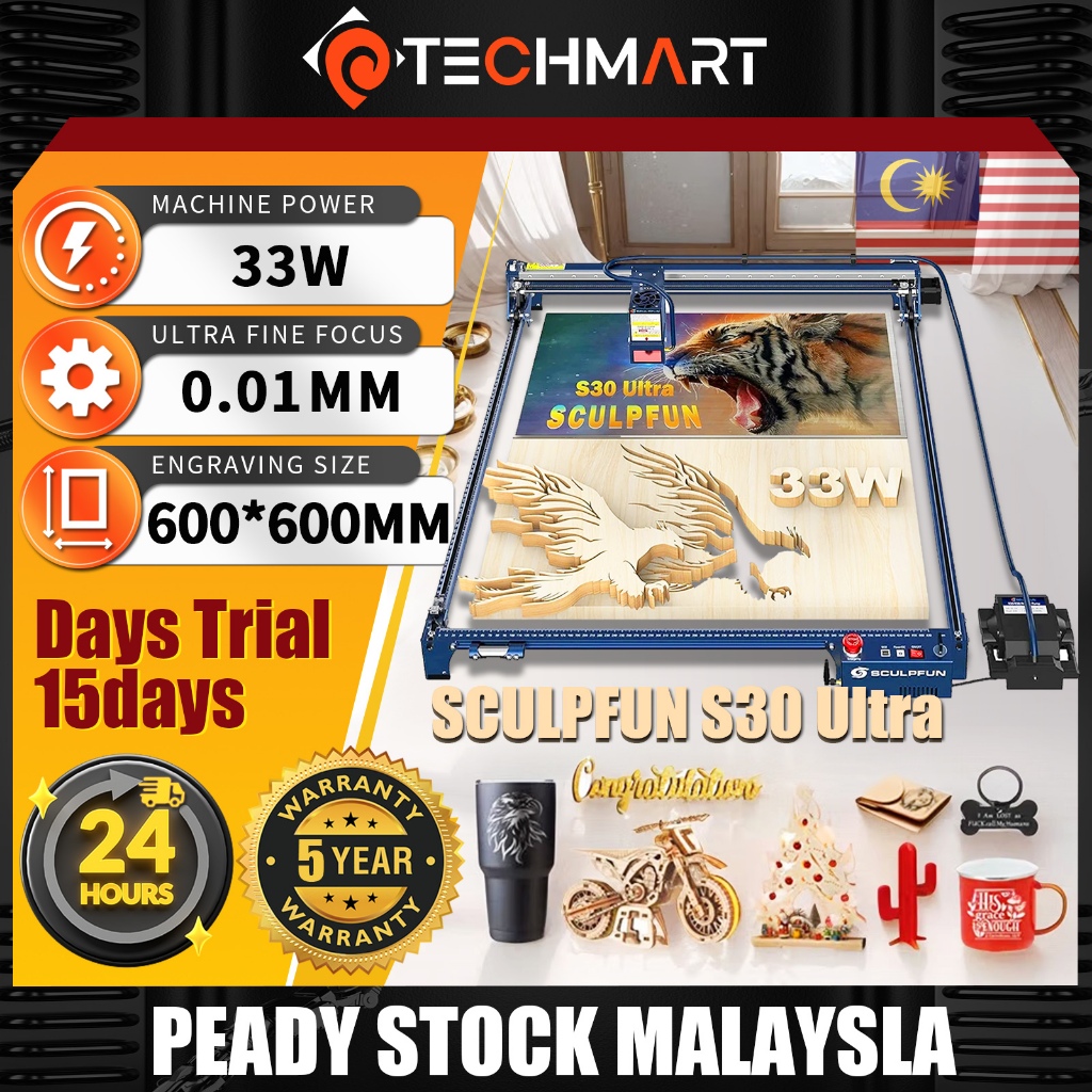 🔥5 Years Warranty🔥SCULPFUN S30 Ultra 33W large laser engraving machine ...
