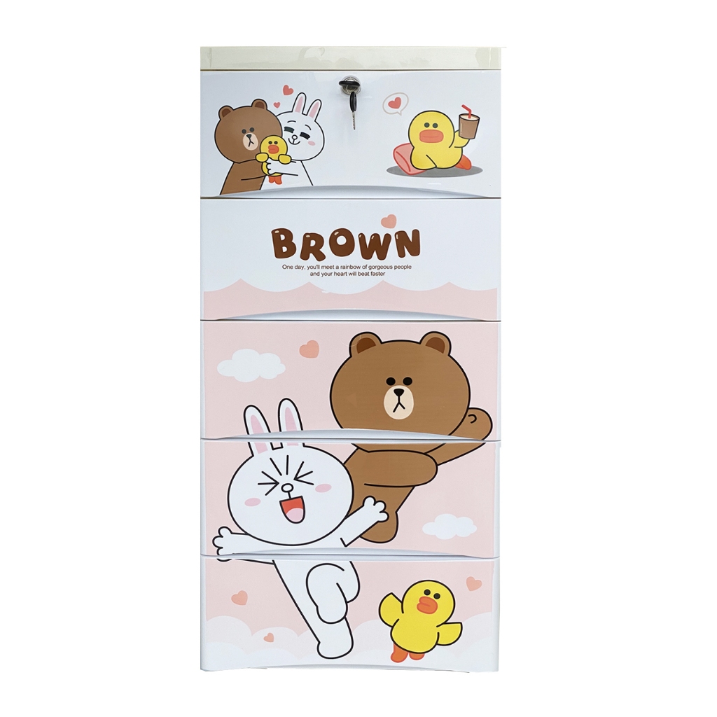 Add thick cartoon patterned storage drawers, wardrobe, 5 types of multi ...