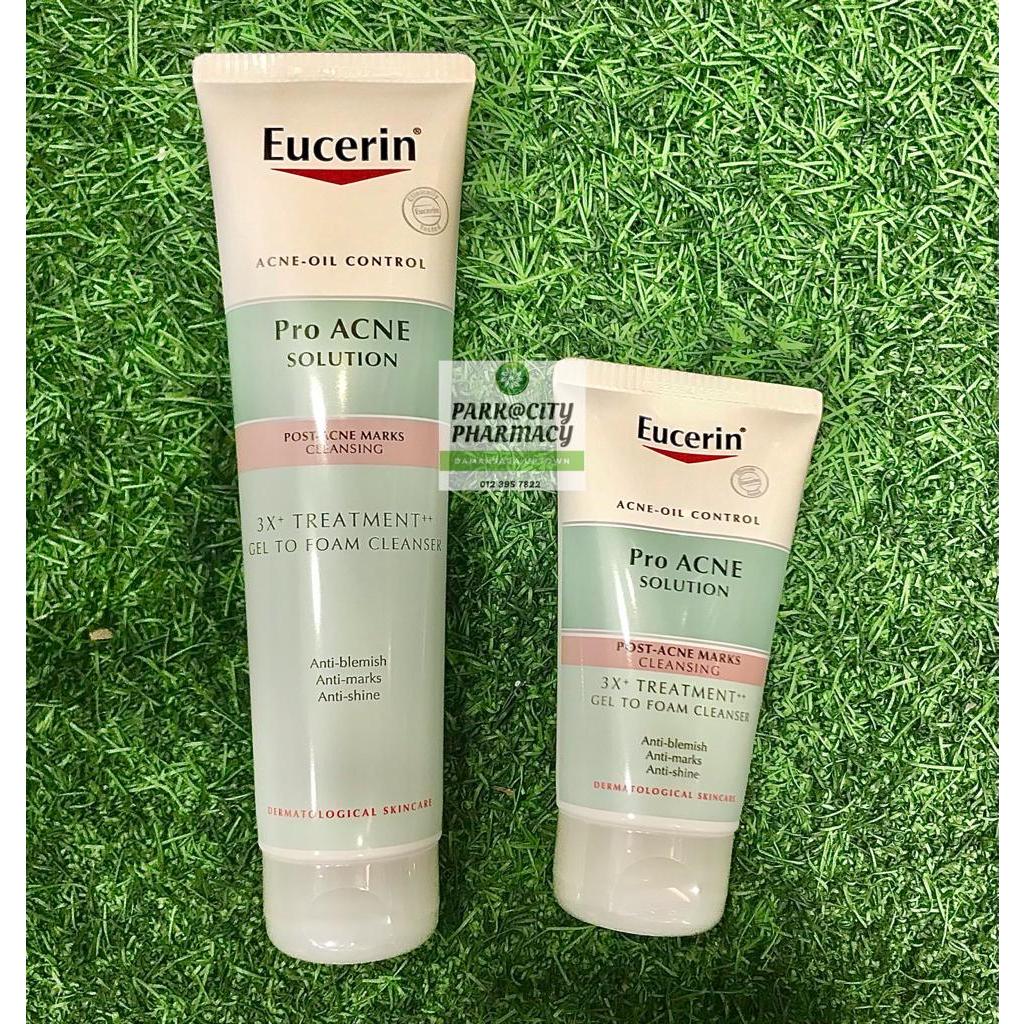 Eucerin Pro Acne Solution 3x Treatment Gel to Foam Cleanser | Acne ...