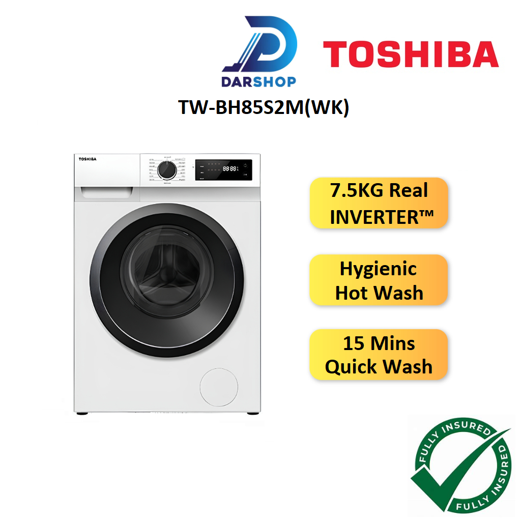 Toshiba Front Load Washing Machine Real Inverter 7.5KG Washer Mesin Basuh Front Loading 洗衣机 洗衣機 ...