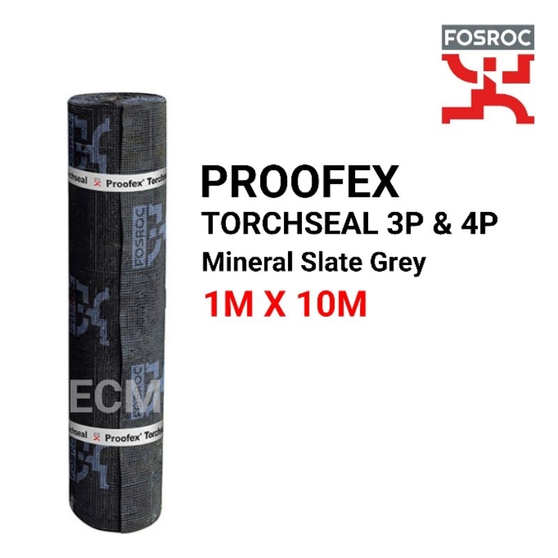 FOSROC PROOFEX TORCHSEAL 3P & 4P SLATE MINERAL FINISH (1M X 10M) Torch Applied Bitumen ...