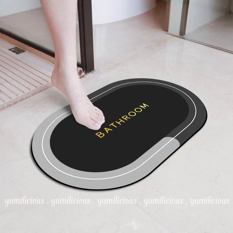 YUMILICIOUS Diatom Mud Floor Mat Bathroom Mat Kitchen Mat Alas Kaki ...