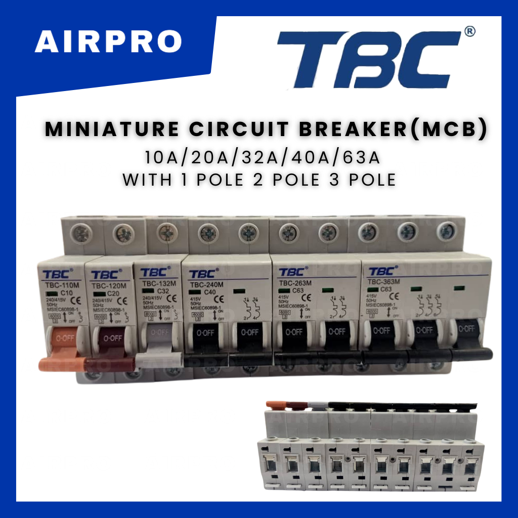 [TBC] MCB (Miniature Circuit Breaker) 10A/20A/32A/40A/63A WITH 1 POLE 2 ...
