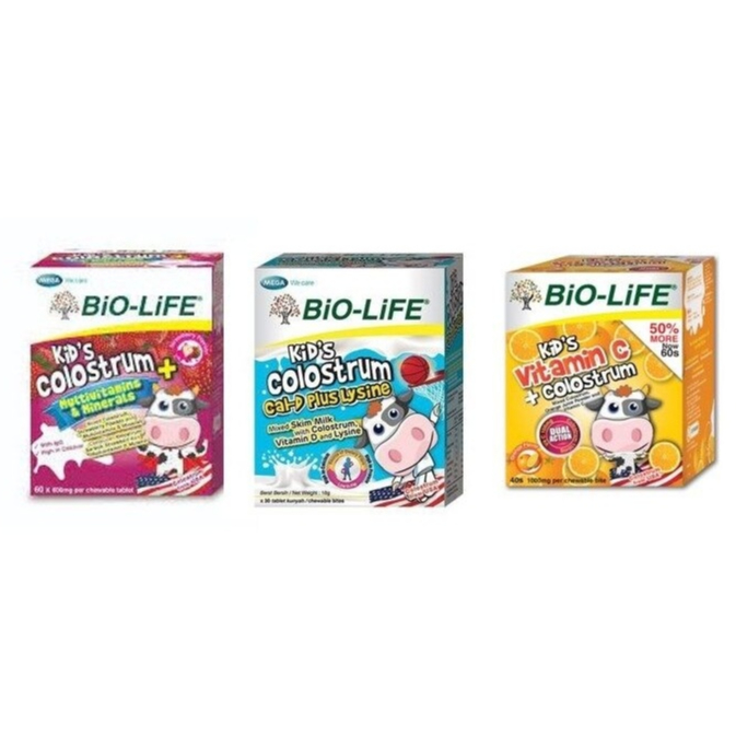 Bio-life Kid's Colostrum Chewable Tab Multivitamin 60s / Vitamin C 60s ...