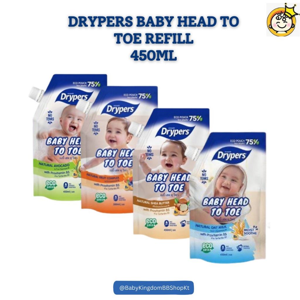 DRYPERS BABY HEAD TO TOE REFILL 450ML | Shopee Malaysia
