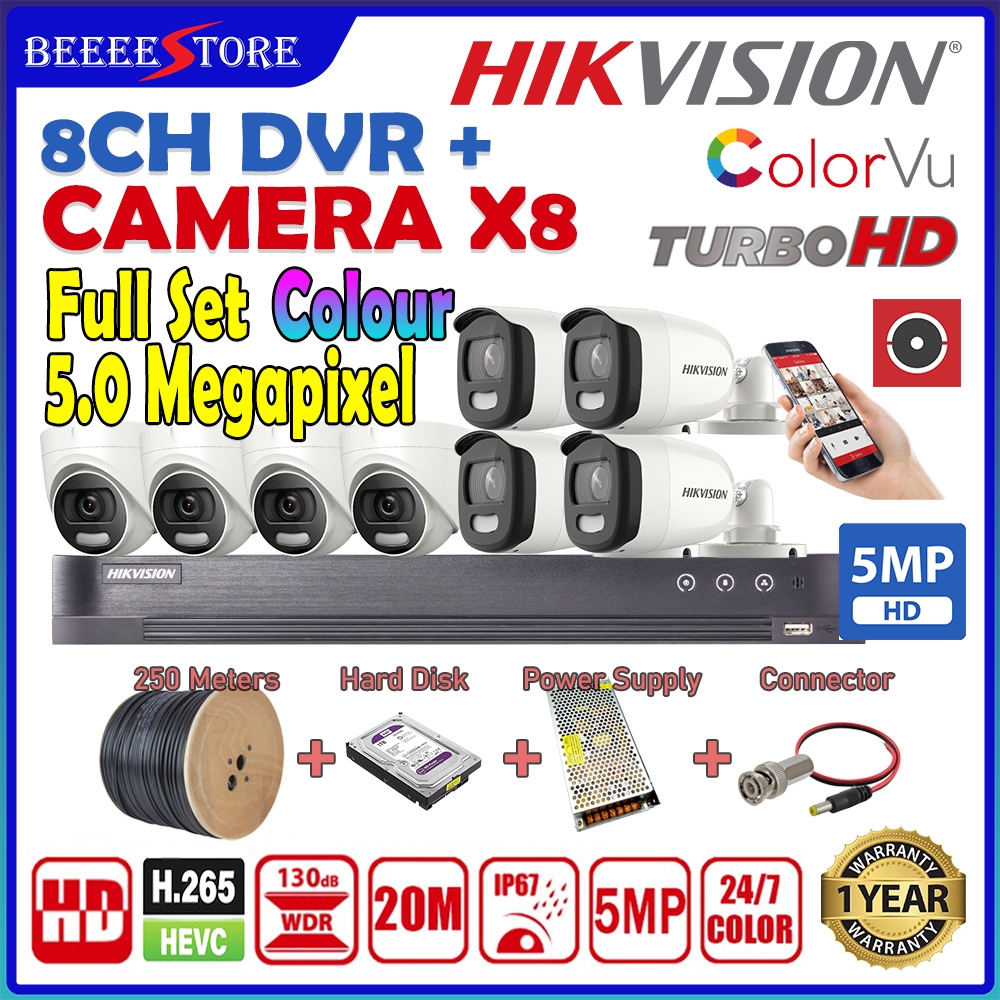 HIKVISION 🌟8-CHANNEL🌟 ColorVu 5.0MP 8CH CCTV Super HD 5MP HIK 1920P ...