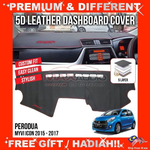 5D Leather Dashboard Cover PERODUA MYVI LAGI BEST/ ICON 2011 - 2017 ...